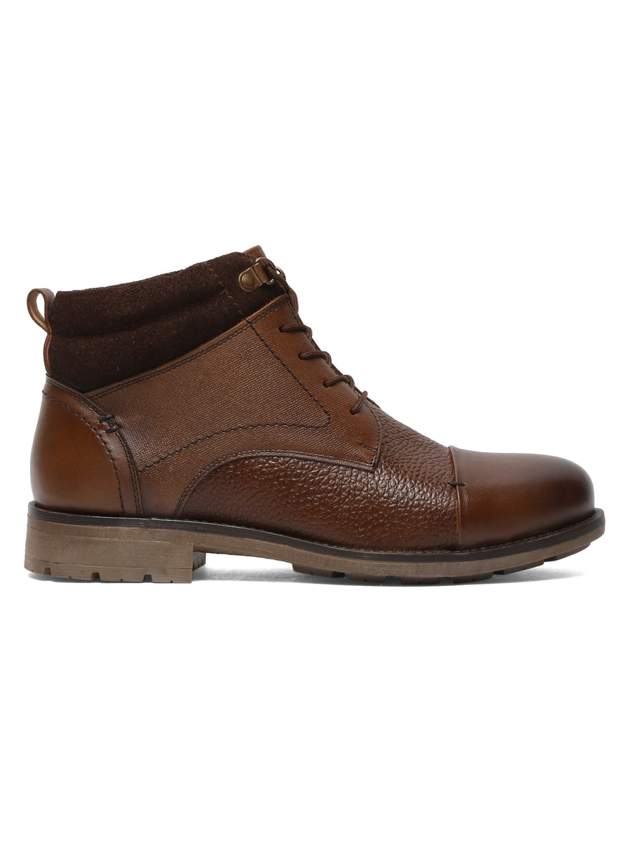 Men Brown Mid Top Lace-Up Boots – Teakwood Leathers
