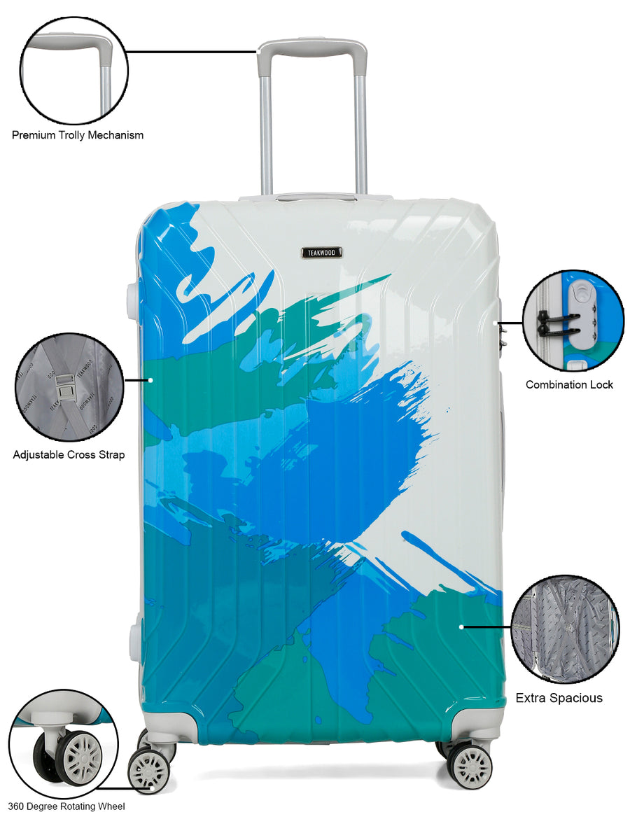 Abstract Printed Small Hard Trolley Bag – Teakwood Leathers