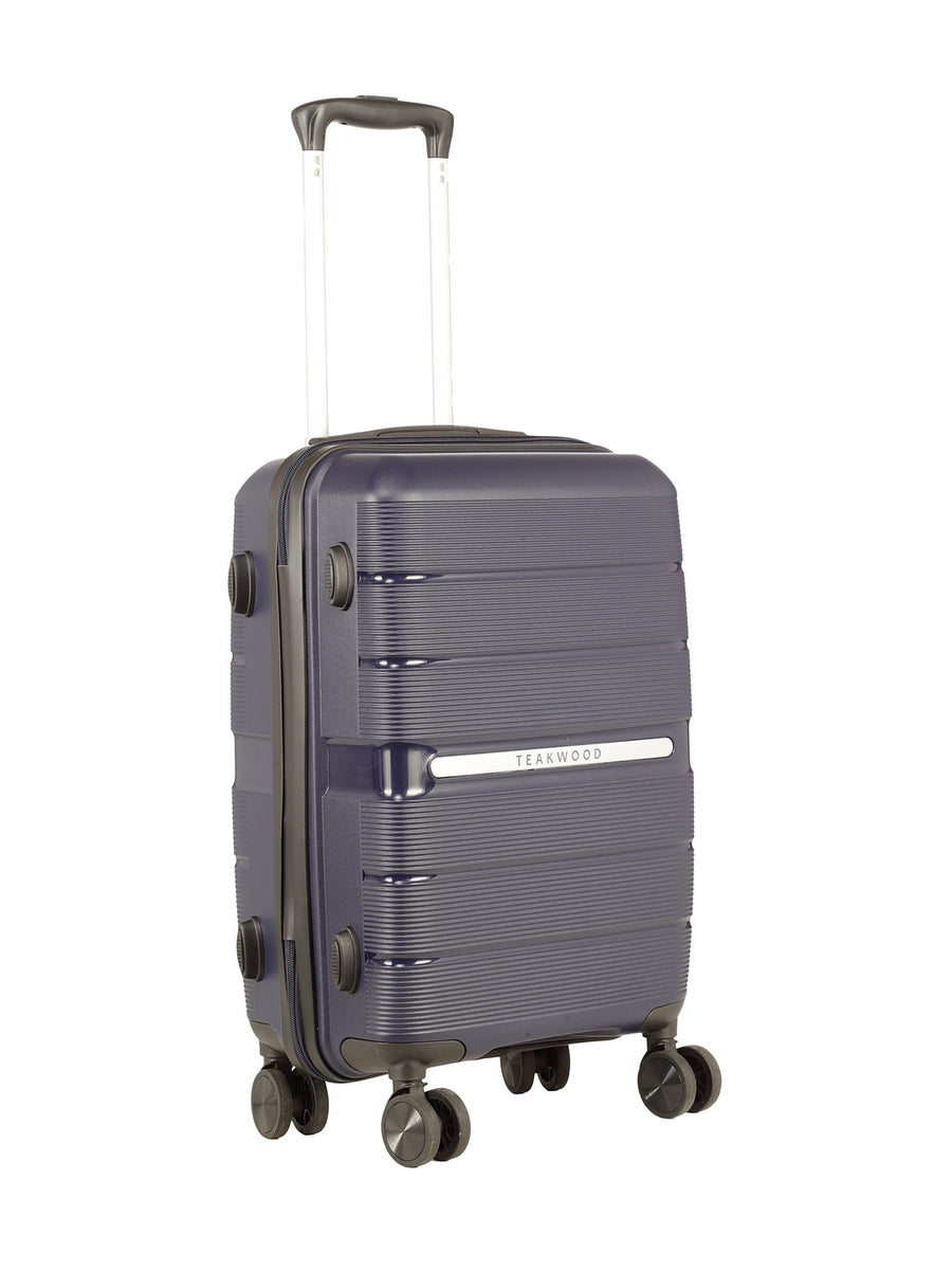 Teakwood Unisex Blue Trolley Bag - Small – Teakwood Leathers