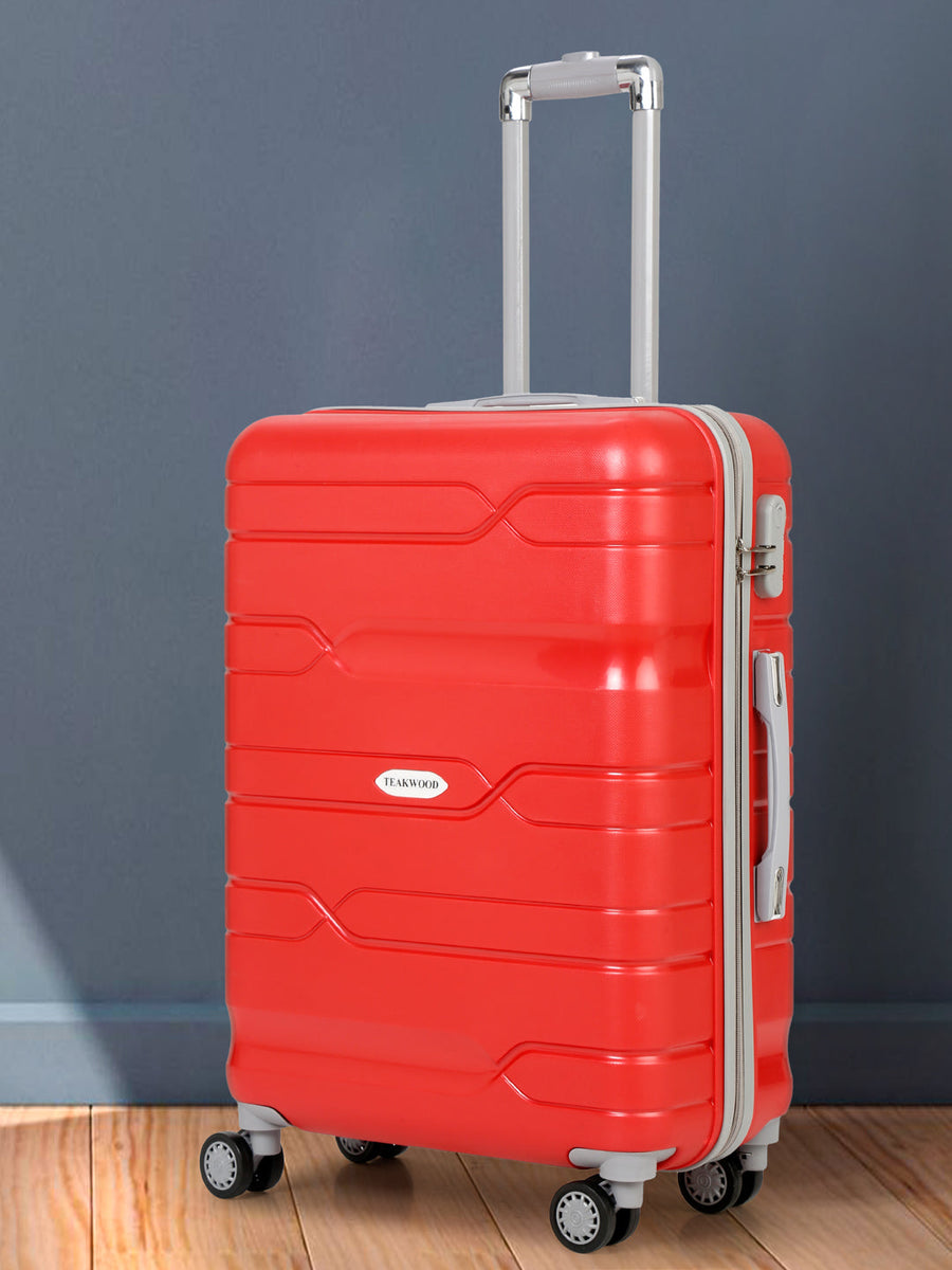 Teakwood Leather Red Patterned Hard-Sided Trolley Bag – Teakwood Leathers
