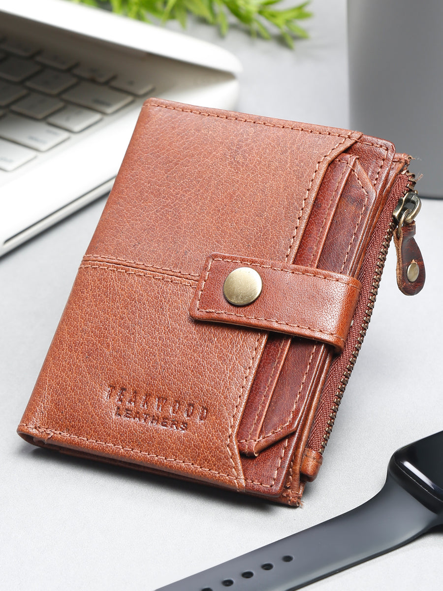 Men Black Leather Two Fold Wallet – Teakwood Leathers