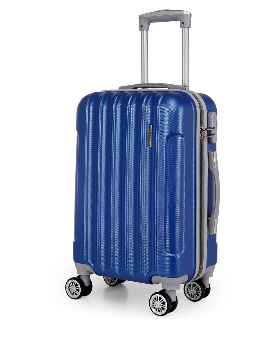 Teakwood Unisex Blue Trolley Bag - Small – Teakwood Leathers