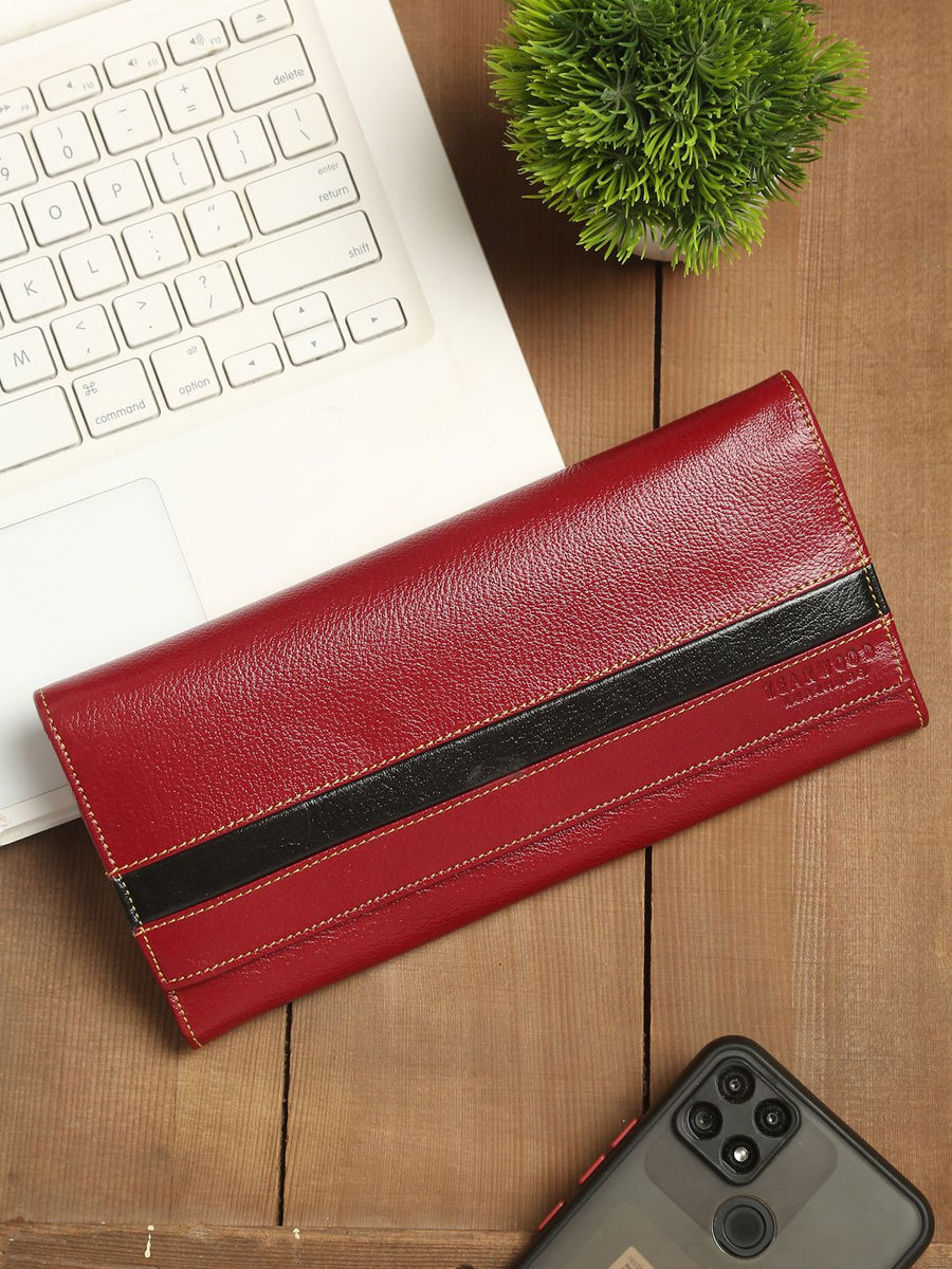 Teakwood Genuine Leather Red Color Wallet – Teakwood Leathers